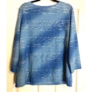 Investments | Tops | Investments Shades Of Blue Textured Top | Poshmark